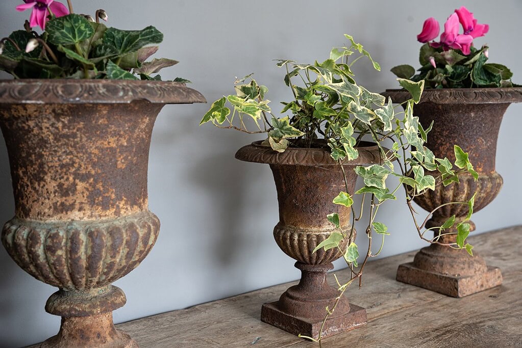 Trio Cast Iron Decorative Mini Urns - DGA by Tina Bird