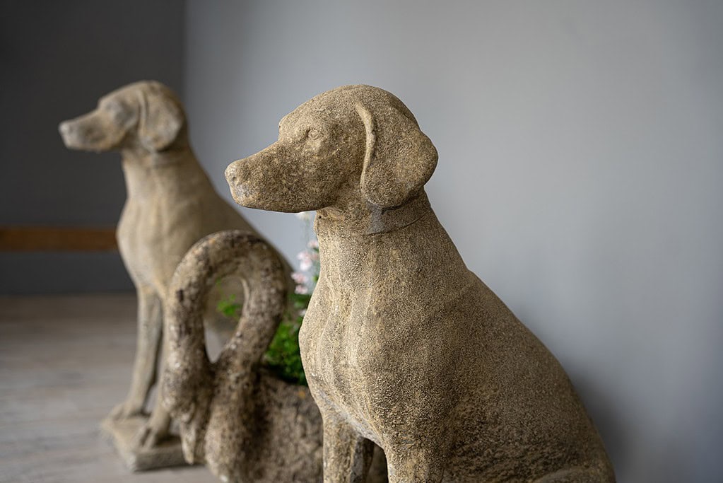 A Pair of Vintage Dog Garden Statues - DGA by Tina Bird