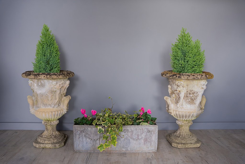 Antique Lead Rectangular Planter - DGA by Tina Bird