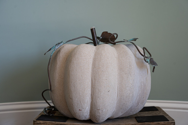 Solid Stone Hand Carved Pumpkin - DGA by Tina Bird