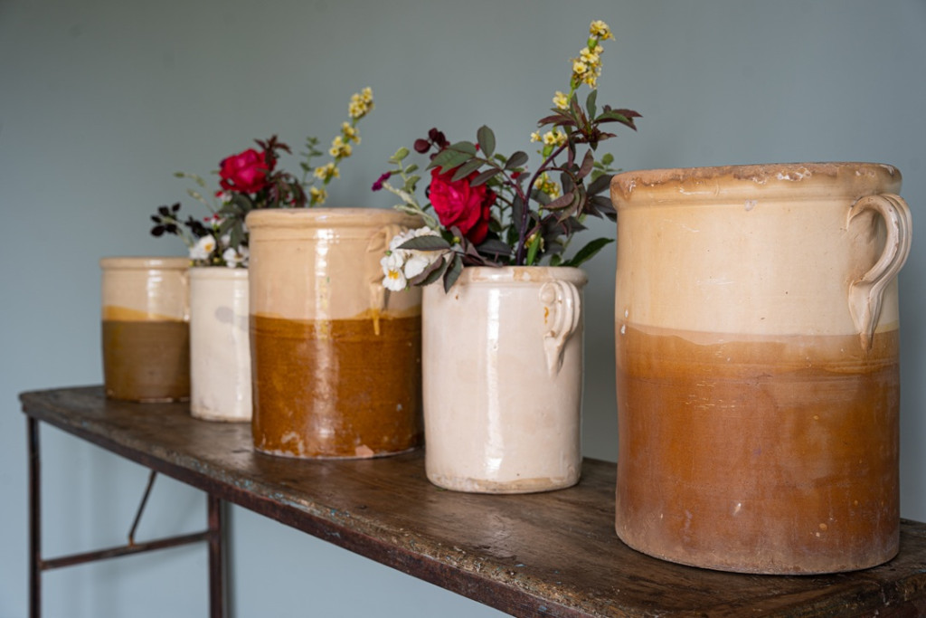 Trio of two-toned antique Italian Puglia Pots - DGA by Tina Bird