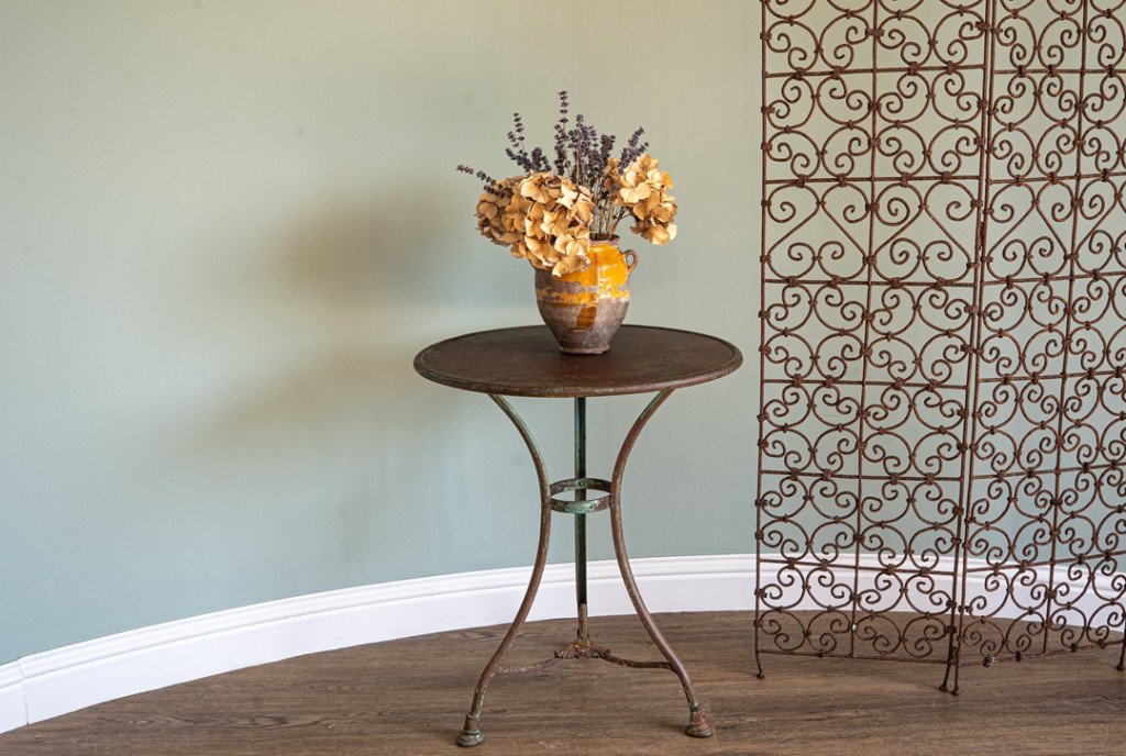 An antique wrought iron three-fold garden screen - DGA by Tina Bird